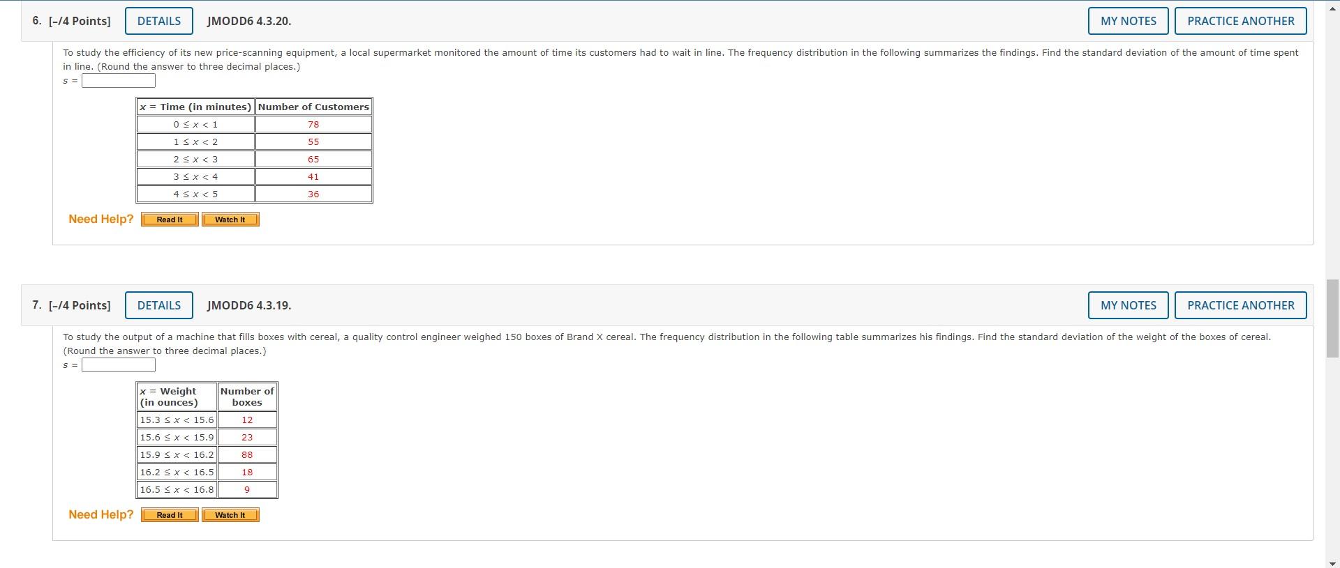 Solved 6. [-14 Points] DETAILS JMODD6 4.3.20. MY NOTES | Chegg.com