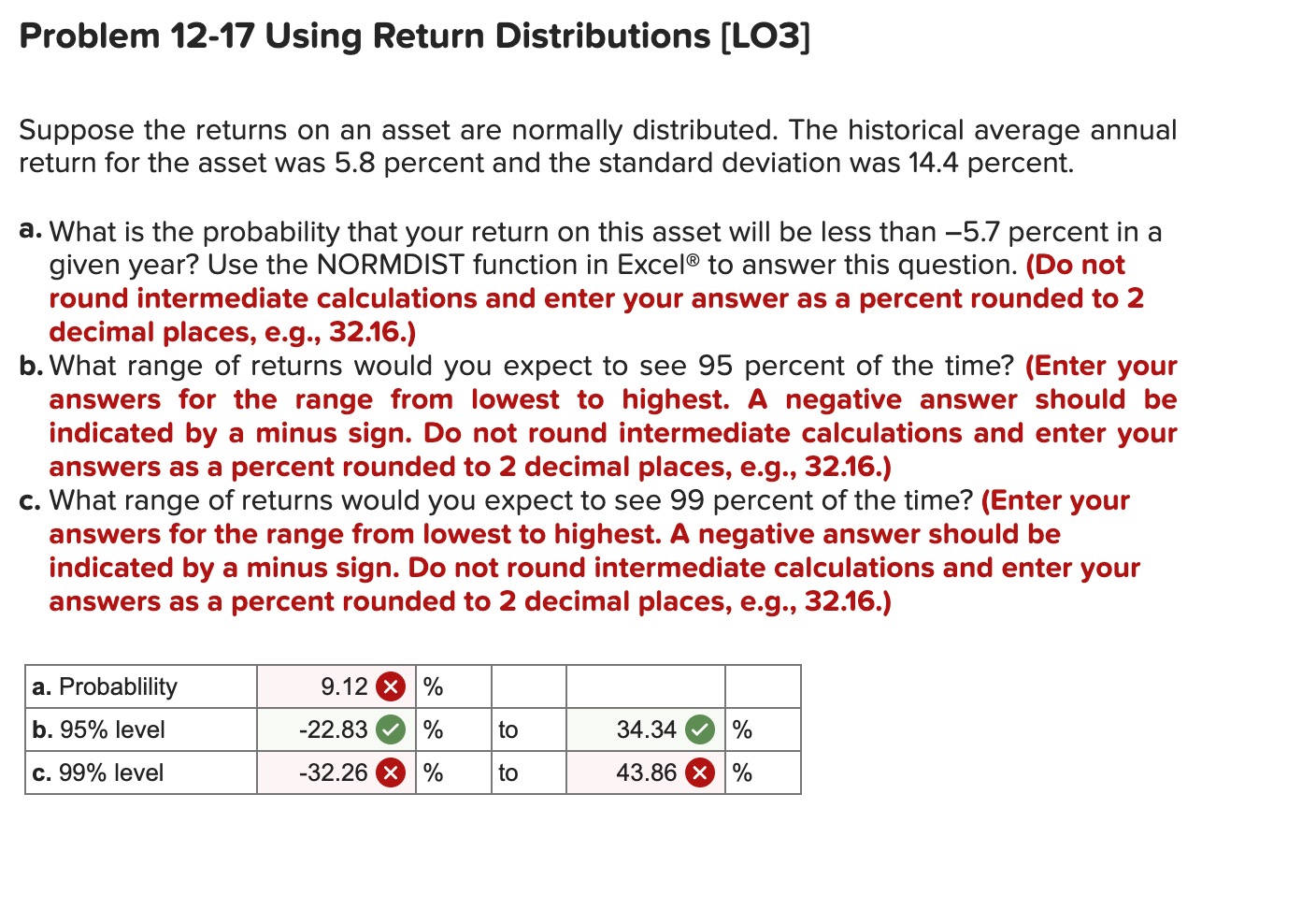 Solved Problem 12-17 Using Return Distributions [LO3] | Chegg.com