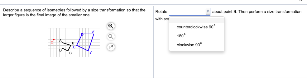 Solved Describe a sequence of isometries followed by a size | Chegg.com