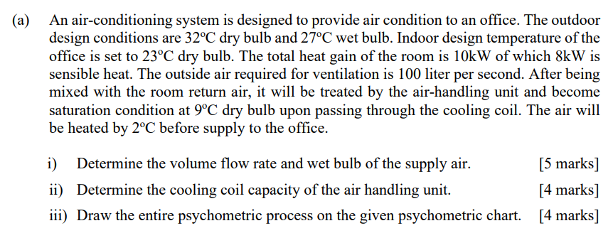(a) An air-conditioning system is designed to provide | Chegg.com