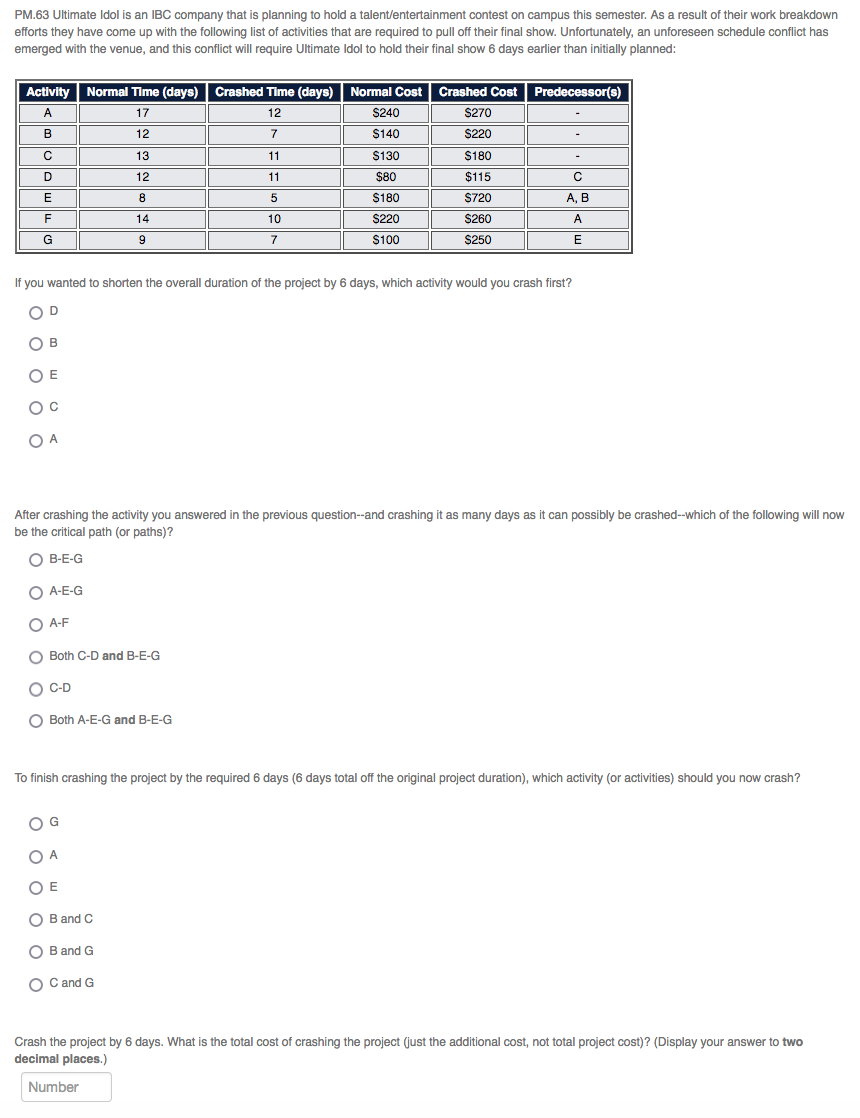 Solved PM.63 Ultimate Idol is an IBC company that is | Chegg.com