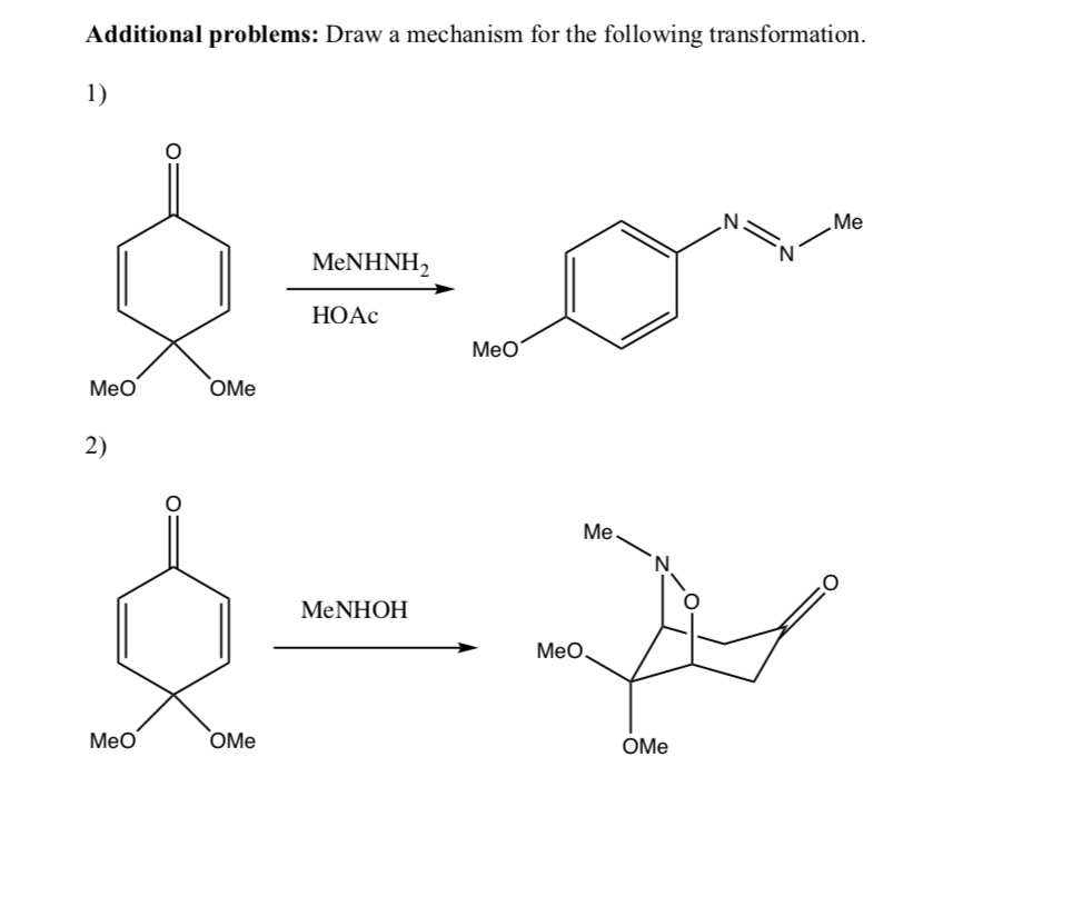 Solved Additional problems: Draw a mechanism for the | Chegg.com