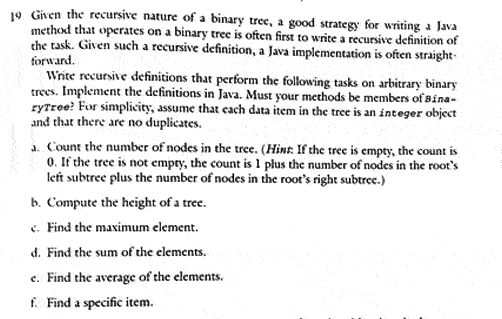 Solved Programming Project 5 Binary Tree Exercise 19 On