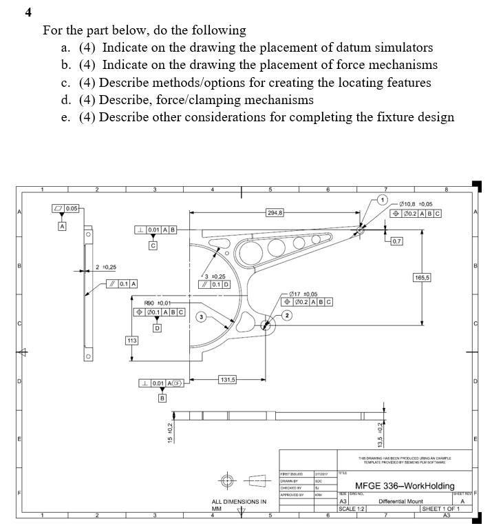 Solved Please indicate on the drawing the placement of datum | Chegg.com