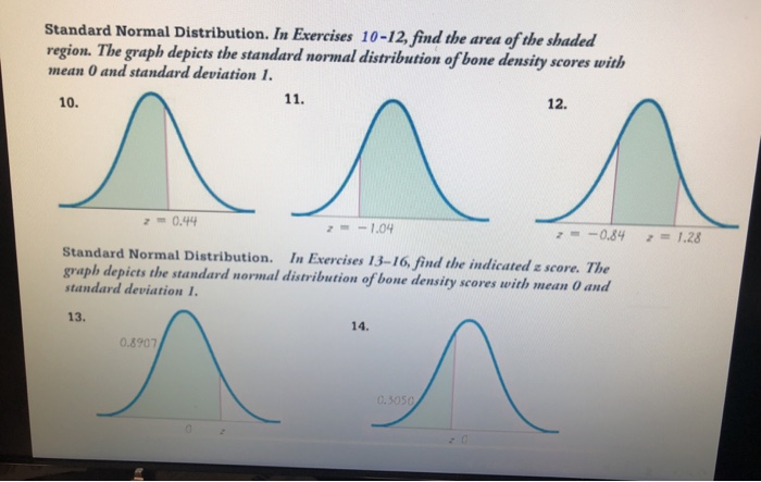 Solved Standard Normal Distribution. In Exercises 10-12, | Chegg.com