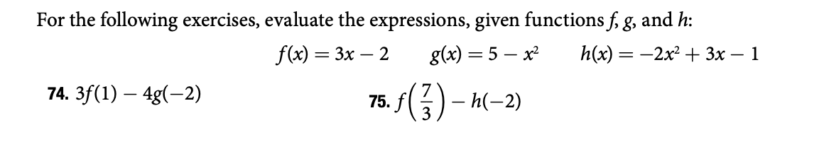 Solved For the following exercises, evaluate the | Chegg.com