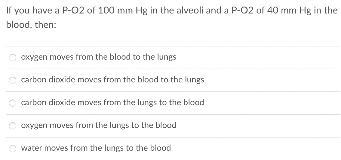 Solved If you have a P-O2 of 100 mmHg in the alveoli and a | Chegg.com