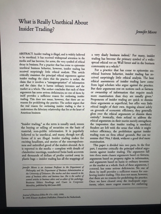 Solved Read the article “What is Really Unethical About | Chegg.com
