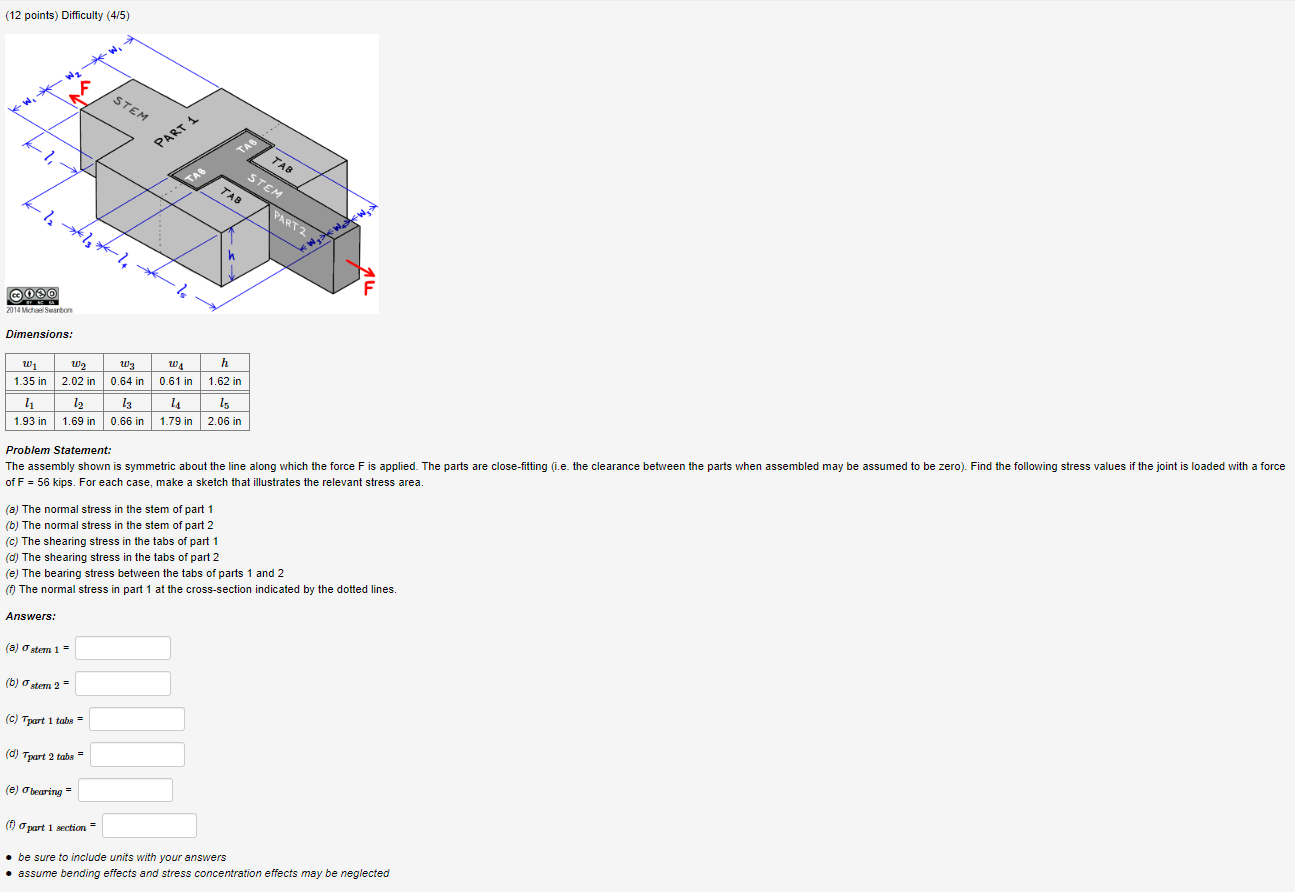 Solved (12 points) Difficulty (4/5) Dimensions: Problem | Chegg.com