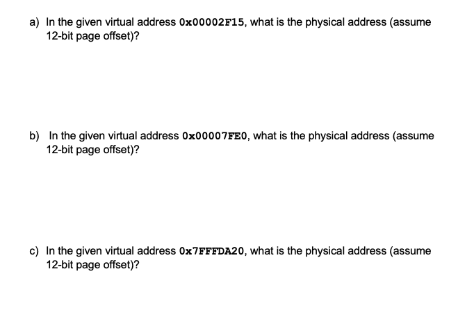 Solved B. TASK: (6 points) Below is a page table in a | Chegg.com