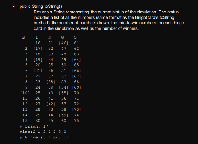 Solved Introduction Bingo is an exciting game of chance that | Chegg.com
