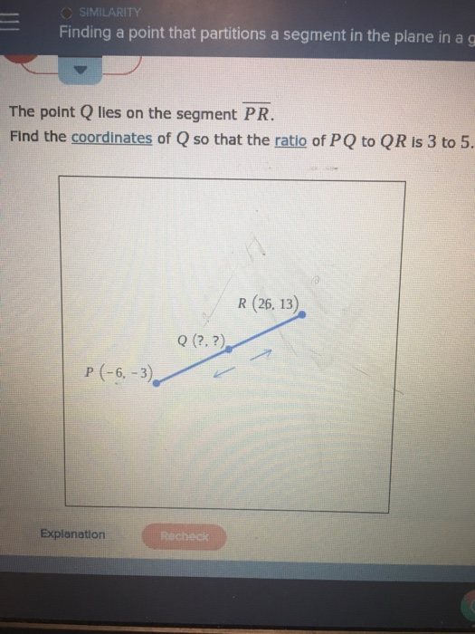 Solved SIMILARITY Finding a point that partitions a segment | Chegg.com