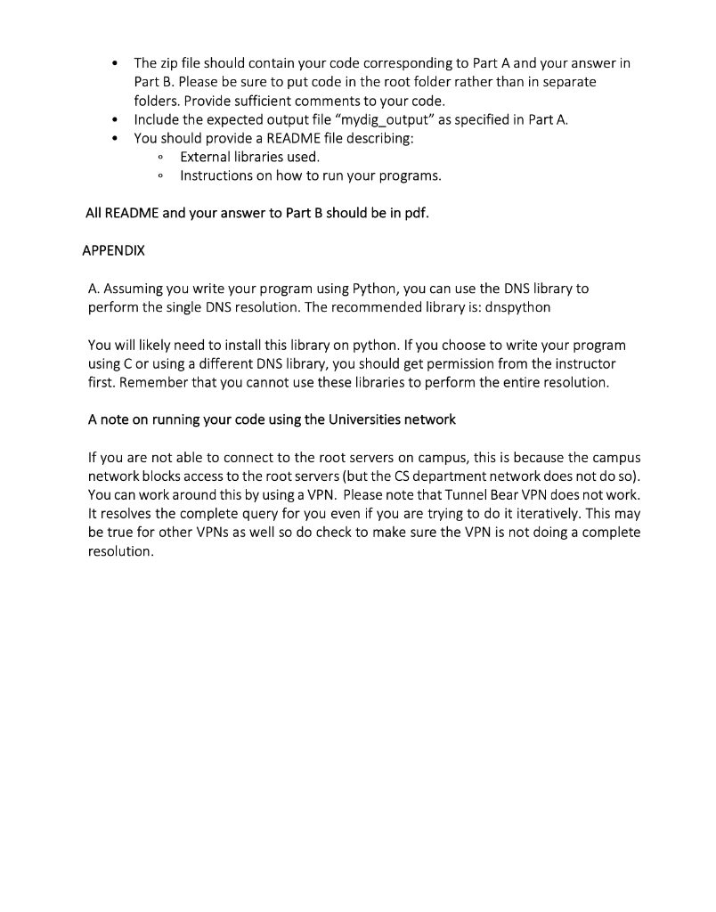 Solved Part A (70 points) You will be implementing a DNS | Chegg.com