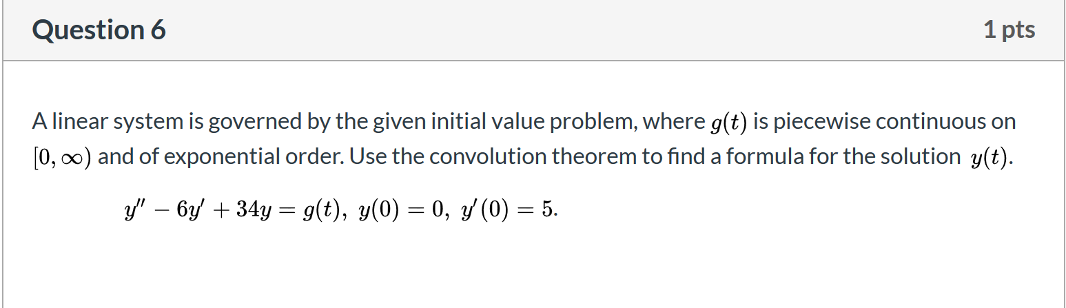 Solved A linear system is governed by the given initial | Chegg.com
