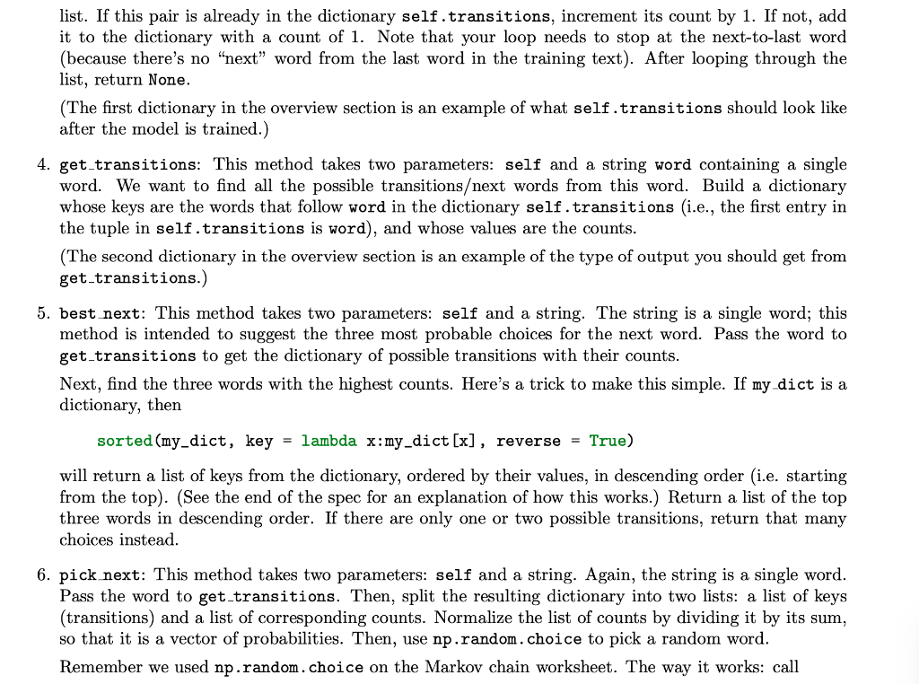 Solved Create a Python script called markov.py. Use the | Chegg.com