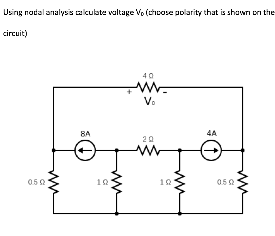Solved Using nodal analysis calculate voltage V. (choose | Chegg.com