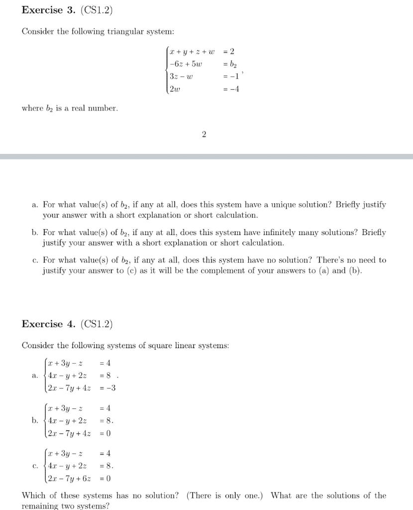 Solved Consider the following triangular system: | Chegg.com