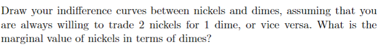 Solved Draw your indifference curves between nickels and | Chegg.com