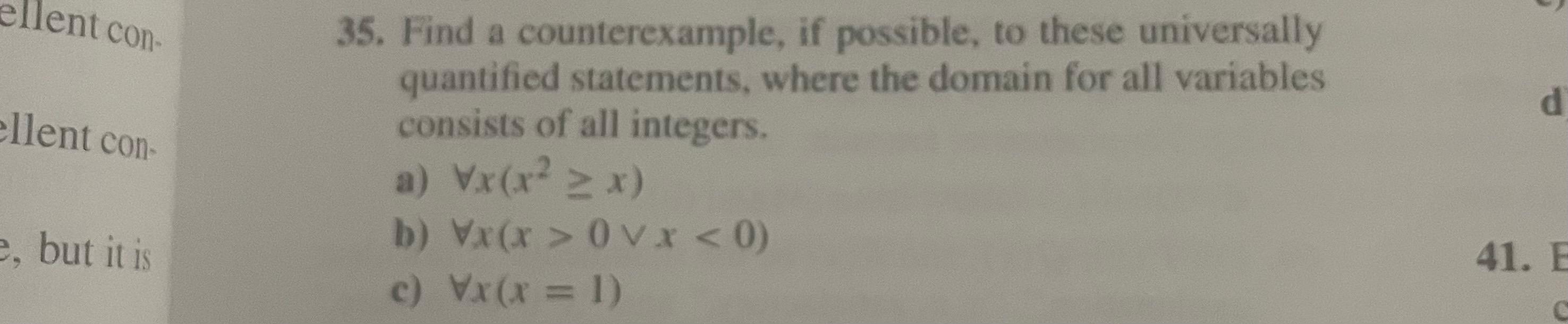 Solved lent con d ellent con 35. Find a counterexample, if | Chegg.com