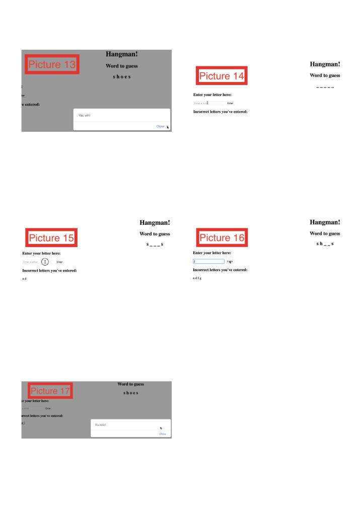 Solved Question: Create a Hangman Game using HTML,CSS and | Chegg.com