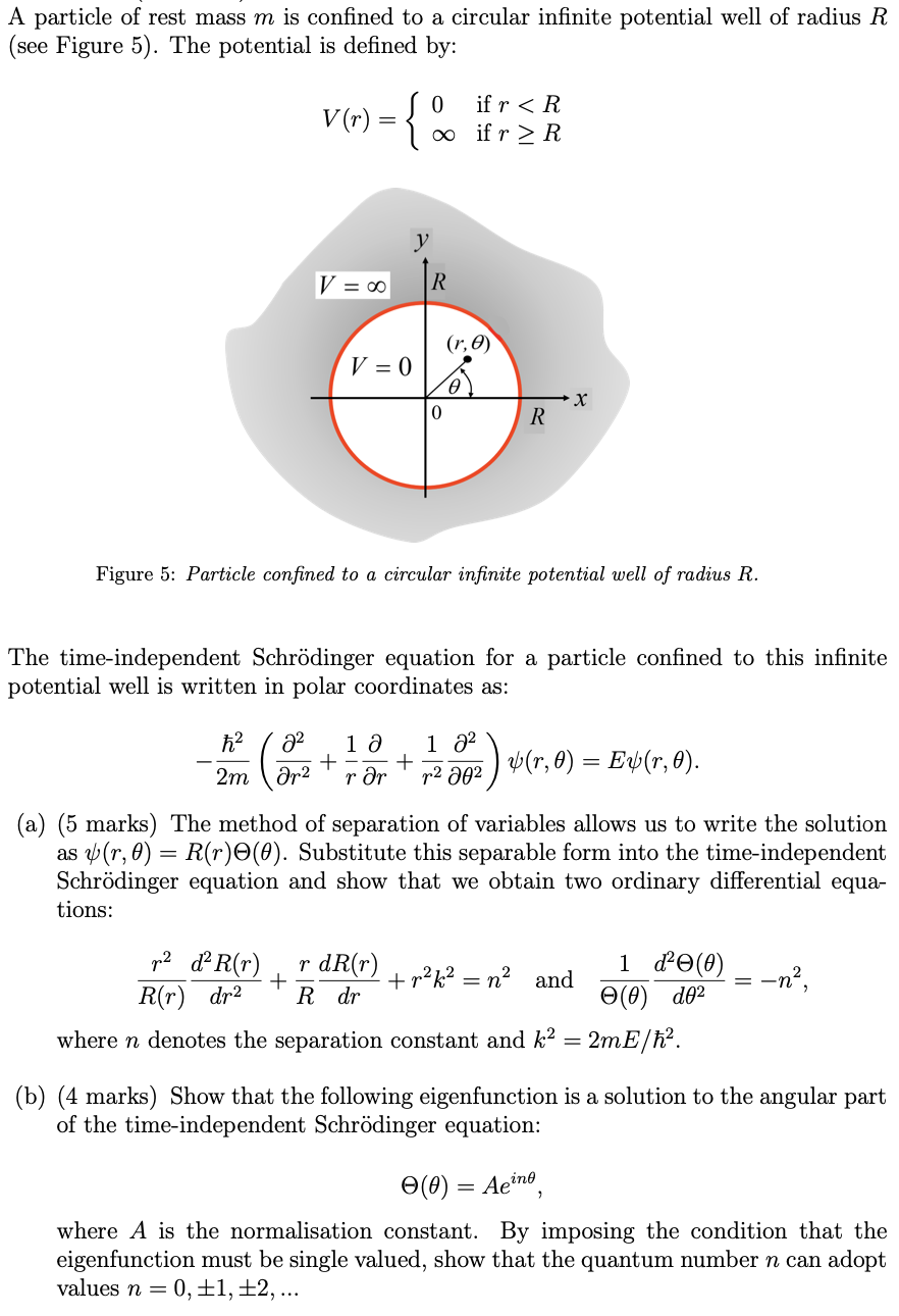 Solved A particle of rest mass m is confined to a circular | Chegg.com