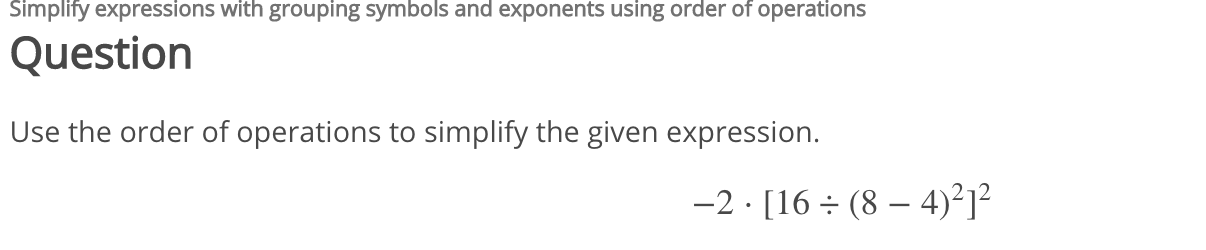 Solved Simplify expressions with grouping symbols and | Chegg.com