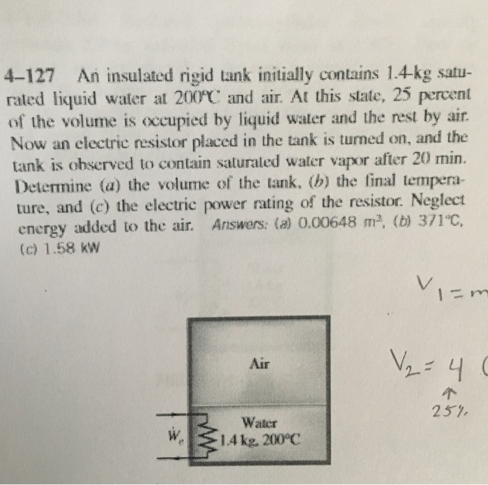 Solved 4-127 An insulated rigid tank initially contains | Chegg.com