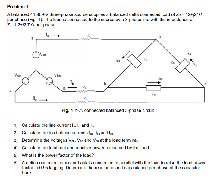 Solved A balanced 4156.9-V three-phase source supplies a | Chegg.com