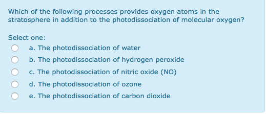 Solved Which of the following processes provides oxygen | Chegg.com