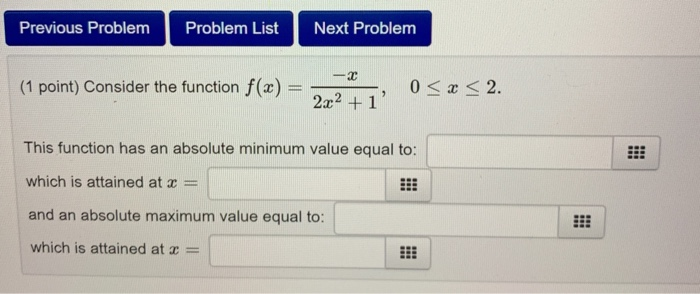 Solved Previous Problem Problem Listnext Problem 1 Point 8004