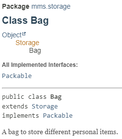 Solved Package mms.storage Class Bag Object" Storage Bag All | Chegg.com
