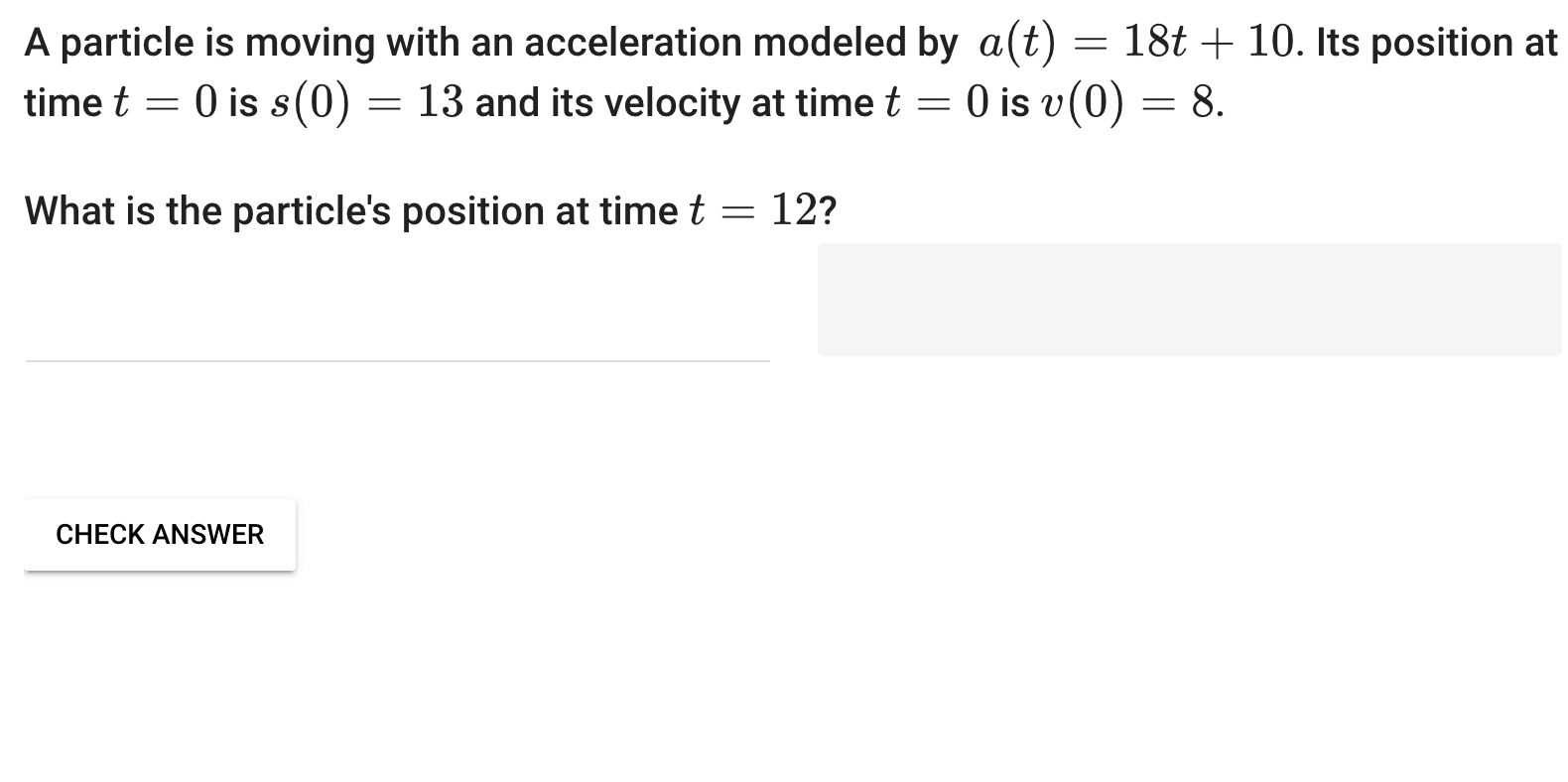Solved A particle is moving with an acceleration modeled by | Chegg.com
