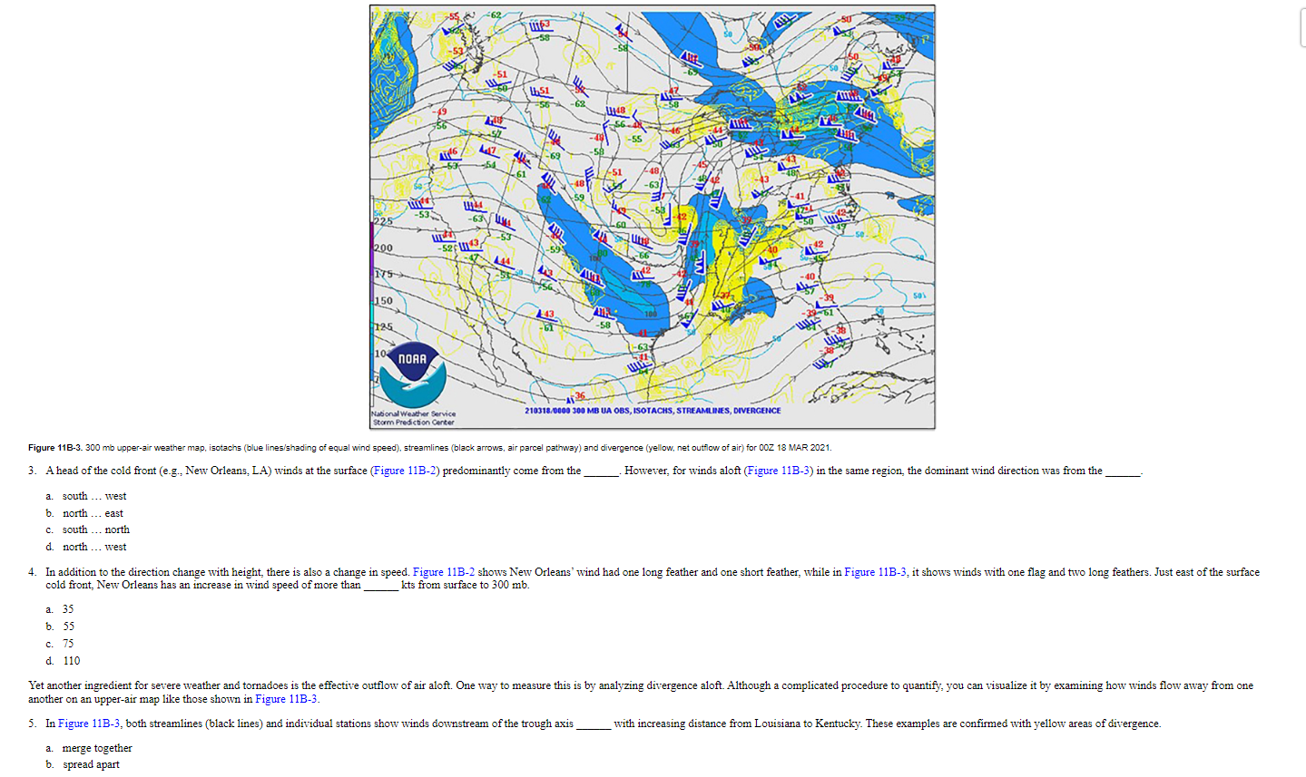 Solved Figure 11B-1. Analyzed weather map with isobars, | Chegg.com