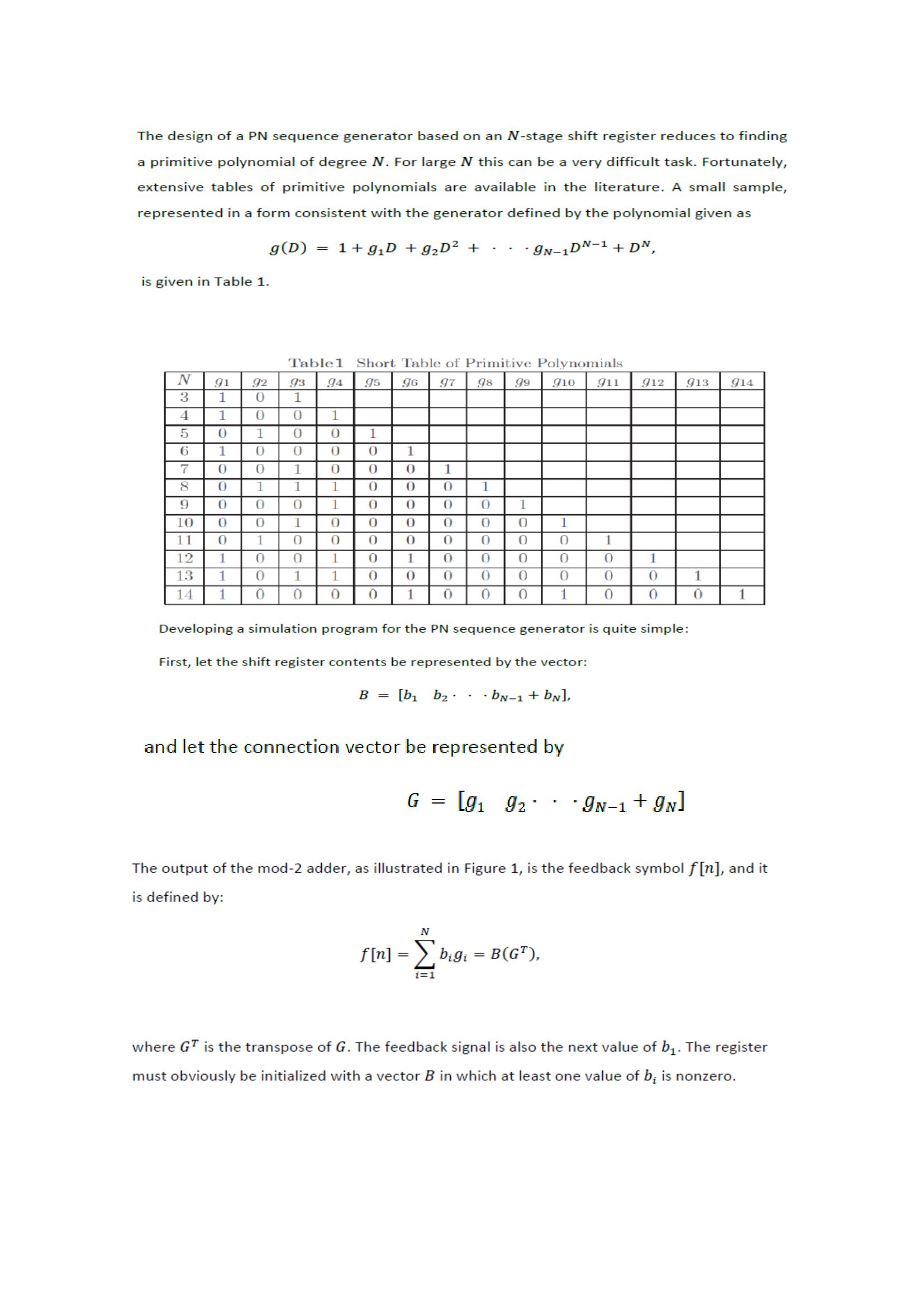 Solved The design of a PN sequence generator based on an | Chegg.com