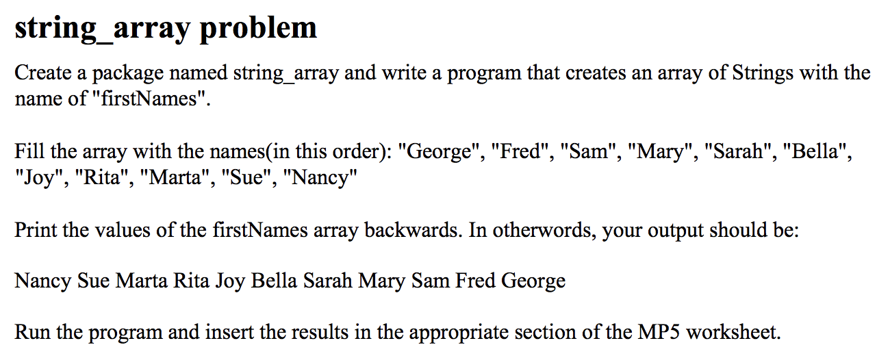 Solved string_array problem Create a package named | Chegg.com