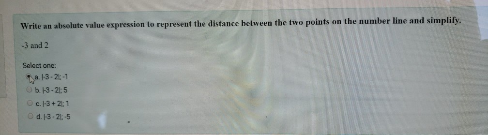 Solved Write an absolute value expression to represent the | Chegg.com