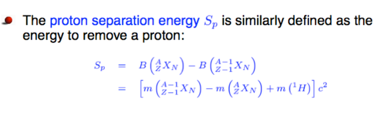 Solved Separation Energies The neutron and proton separation | Chegg.com