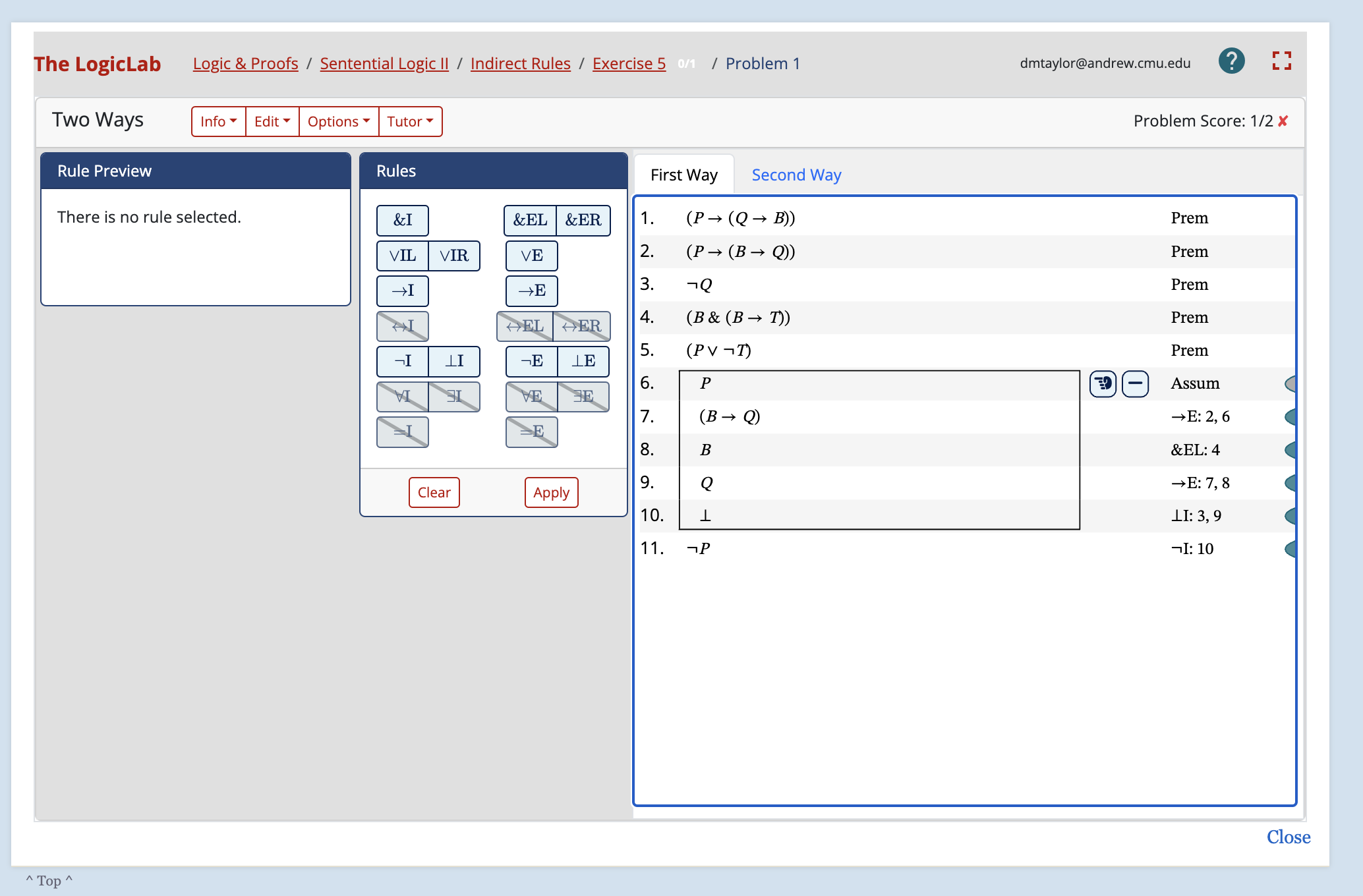 Solved The LogicLabLogic & Proofs / ﻿Sentential Logic II / | Chegg.com