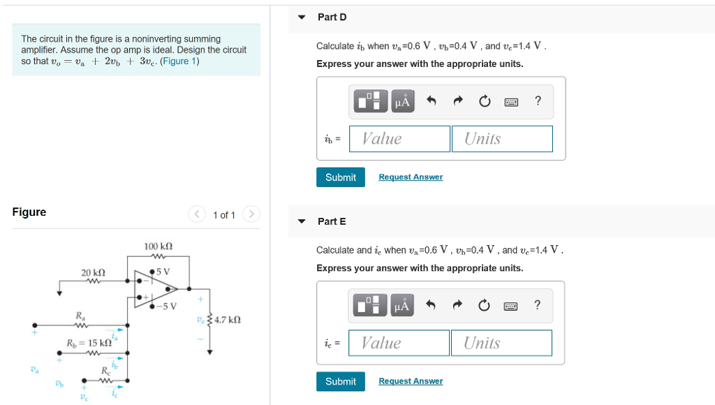 Solved Part C - Saturation of a summing op amp circuit | Chegg.com