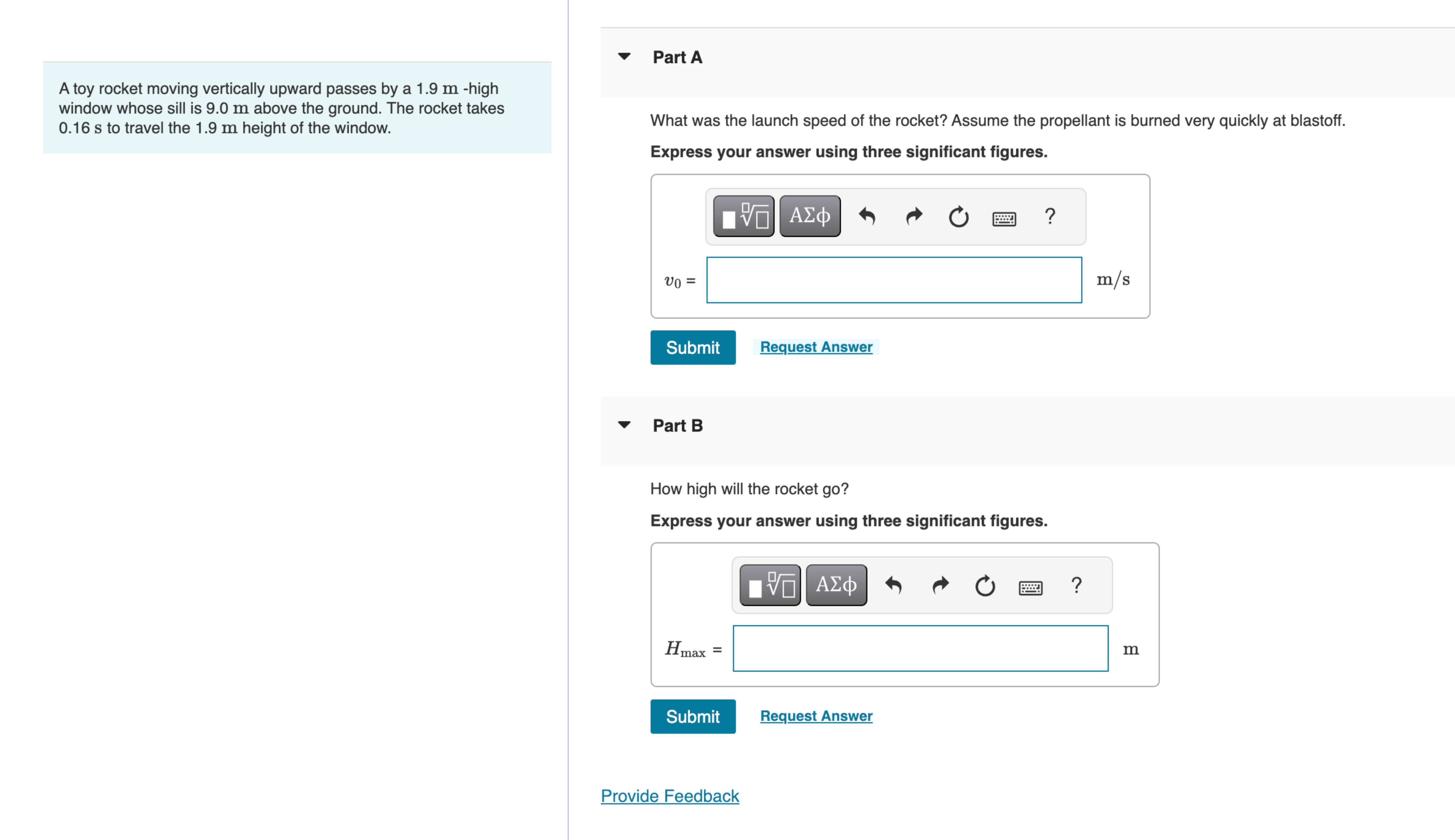 Solved A toy rocket moving vertically upward passes by a 1.9 | Chegg.com