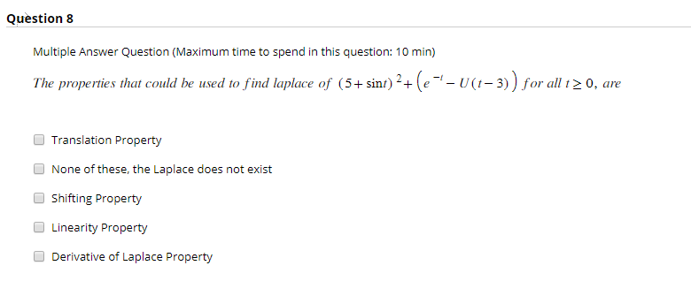 Solved Multiple Answer Question (Maximum time to spend in | Chegg.com