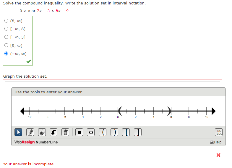 Solved Solve the compound inequality. Write the solution set | Chegg.com