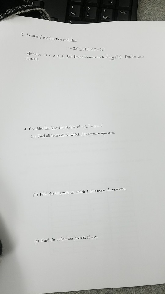 Solved Enter End Pgdn 3 Assume F Is A Function Such That 
