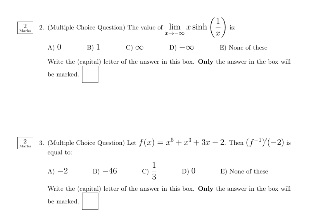 Solved 2. (Multiple Choice Question) The value of | Chegg.com