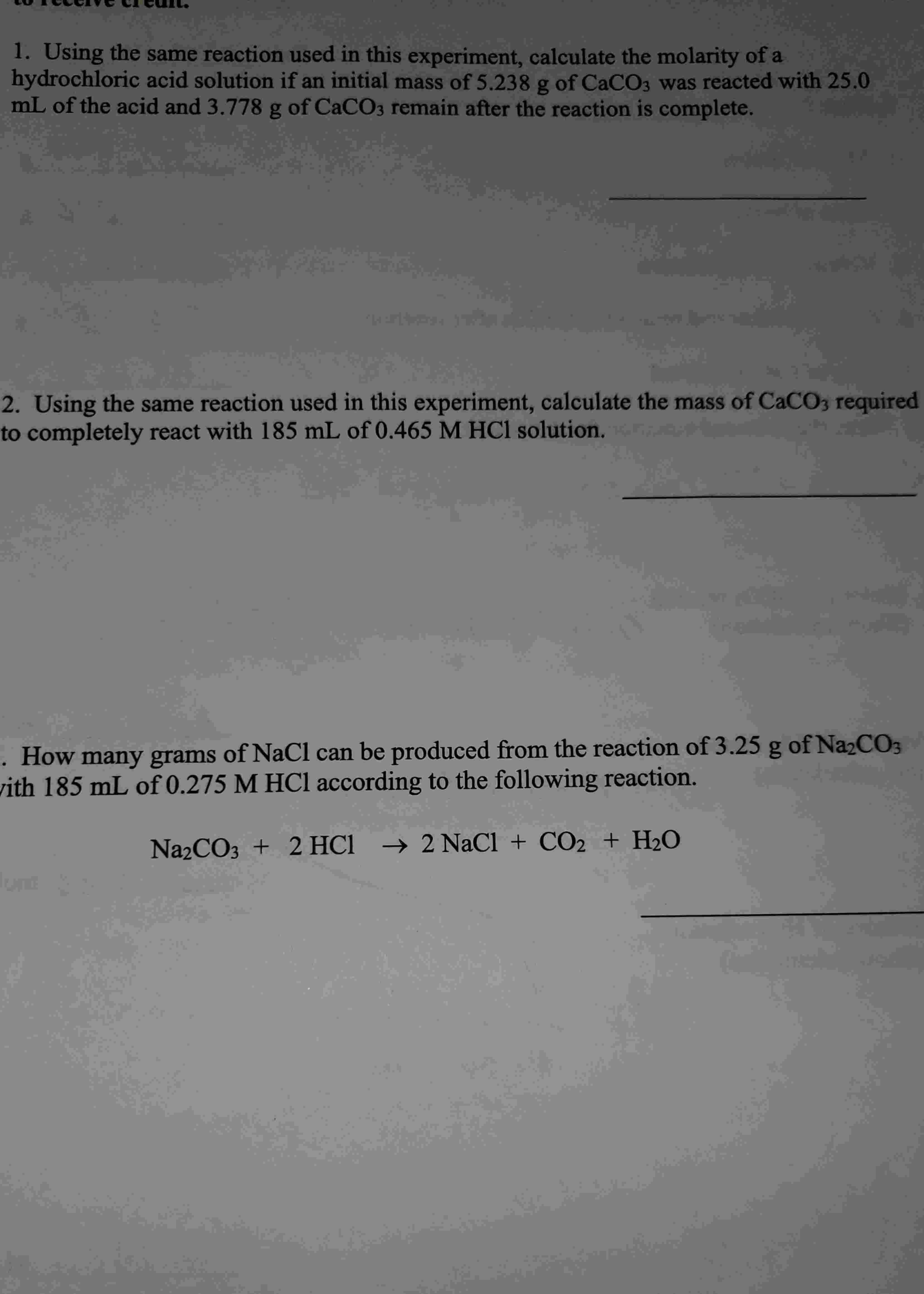 Solved How many grams of NaCl can be produced from the | Chegg.com