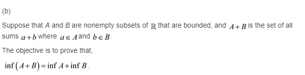 Solved (a) Suppose that A and B are nonempty subsets of R | Chegg.com