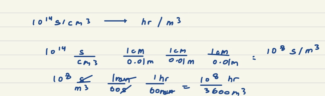 Solved Convert 10^14 s/cm^3 (seconds per centimeters cubed) | Chegg.com