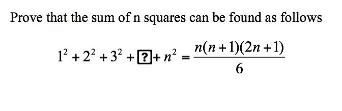 Solved Prove that the sum of n squares can be found as | Chegg.com