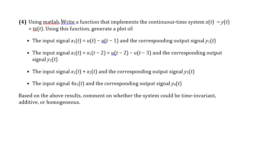 Solved (4) Using matlab. Write a function that implements | Chegg.com