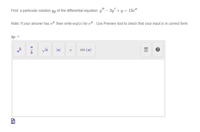 Solved Find a particular solution yp of the differential | Chegg.com